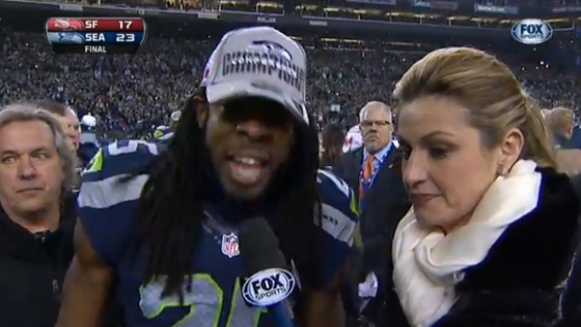 Richard Sherman Wins NFC Title for Seahawks, Flips Out in Postgame Interview - The Hollywood Gossip