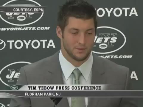Tim Tebow Press Conference: Star QB Introduced as Member of Jets, Says ...