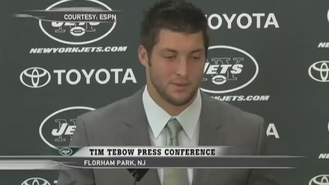 Tim Tebow Press Conference: Star QB Introduced as Member of Jets, Says ...