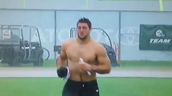 Tim Tebow: Shirtless, Running in Rain - The Hollywood Gossip