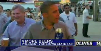 Four More Beers: President Obama Grabs Some Buds at Iowa State Fair ...