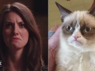 Alison Brie Imitates Grumpy Cat, Other Memes; Tries to Make Unsexy GIFs ...