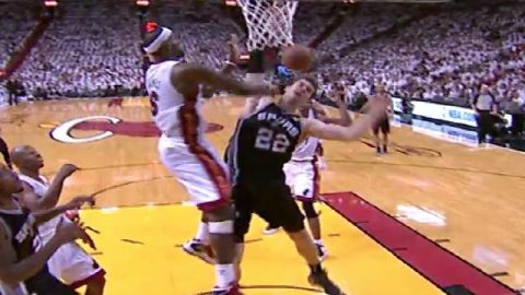 LeBron James Block Crushes Tiago Splitter's Soul, Caps Heat Blowout ...