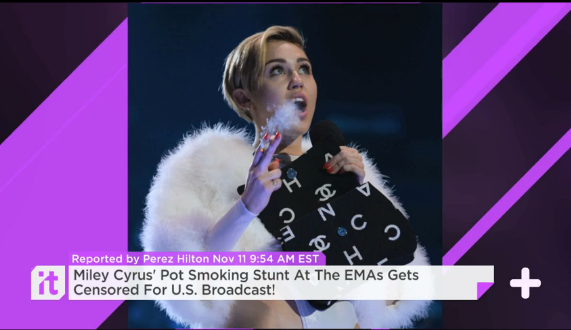 Miley Cyrus Pot Smoking: Censored in the U.S.! - The Hollywood Gossip