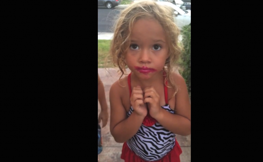 Daughter Denies Stealing Mother's Lipstick... While Wearing Lipstick ...