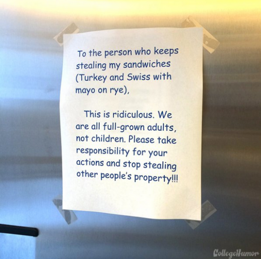 Office Fight Over Sandwich Leads to Epic, Passive-Aggressive Exchange ...