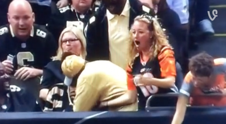 Evil Saints Fan Steals Football from Stunned Bengals Fan, Sees Favorite ...