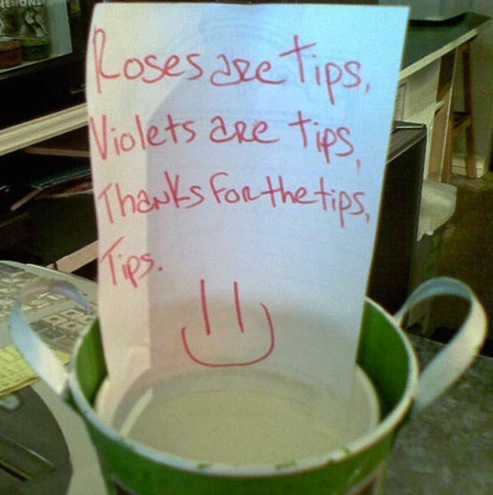 Top 10 Tip Jar Signs of All Time - The Hollywood Gossip