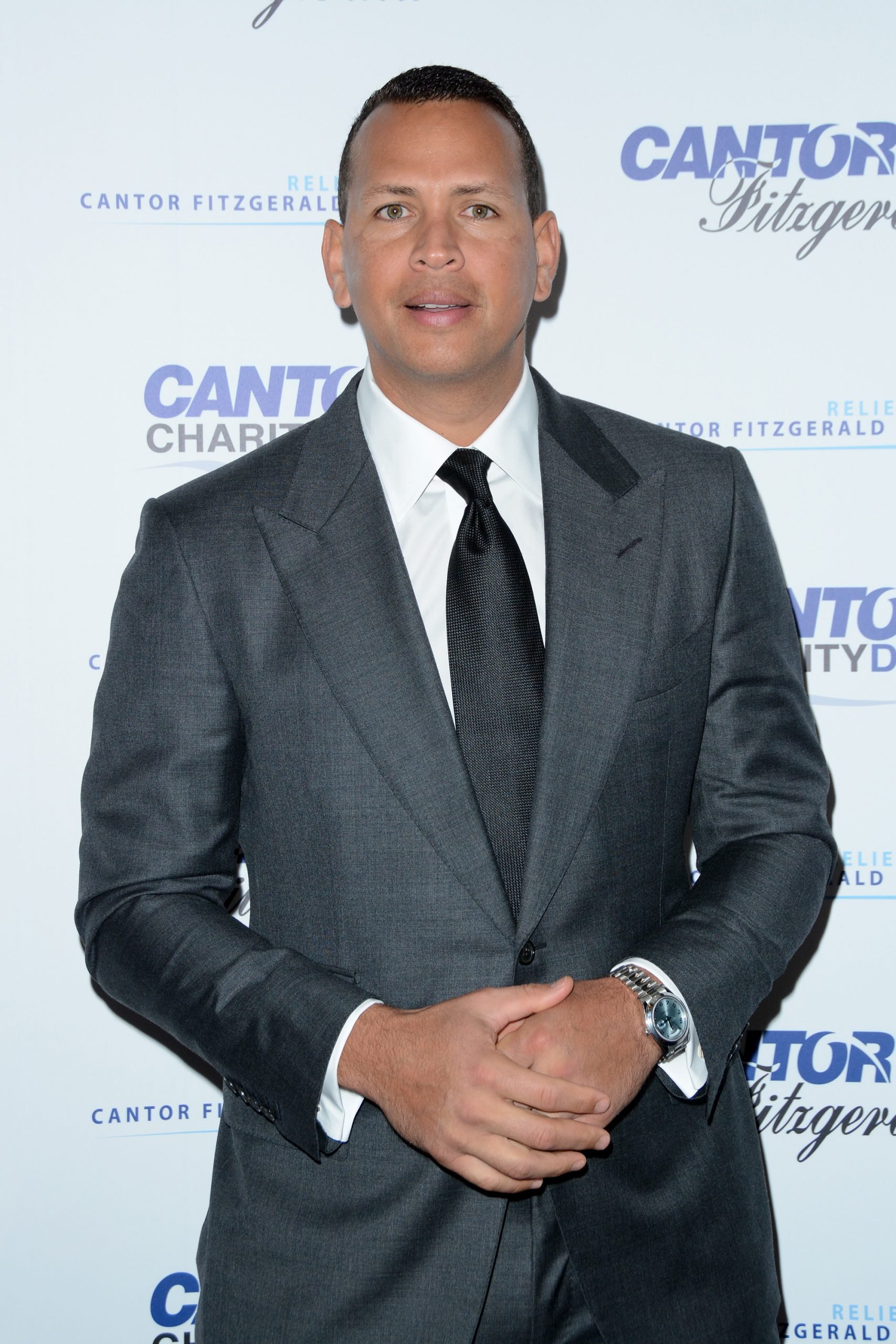 Alex Rodriguez in a Grey Suit - The Hollywood Gossip