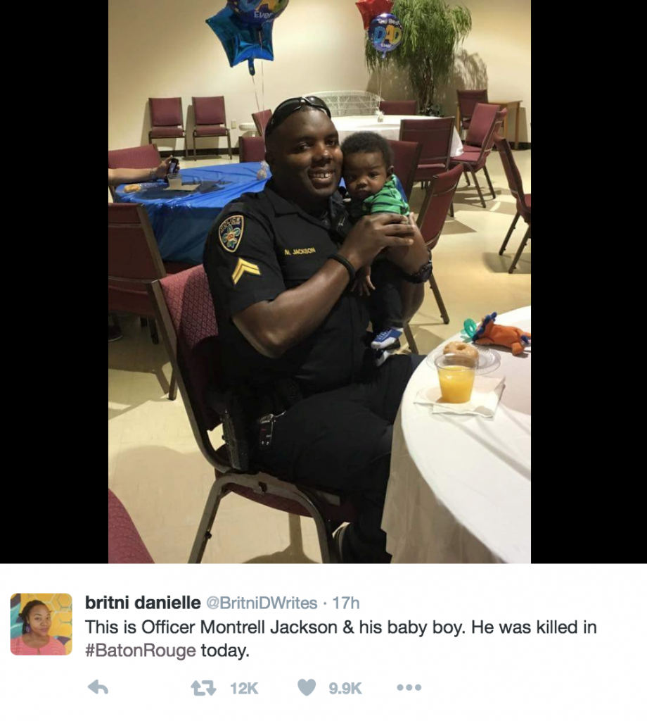 Montrell Jackson: Slain Baton Rouge Cop Posts Emotional Message Prior ...