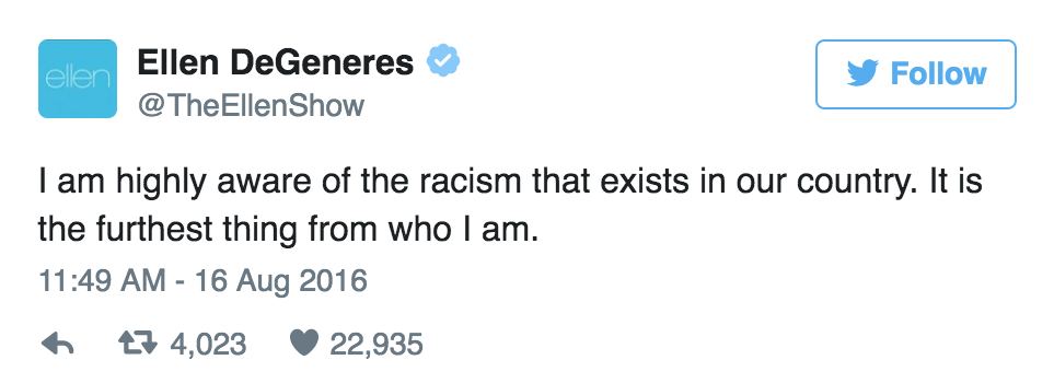 Ellen DeGeneres tweet - The Hollywood Gossip