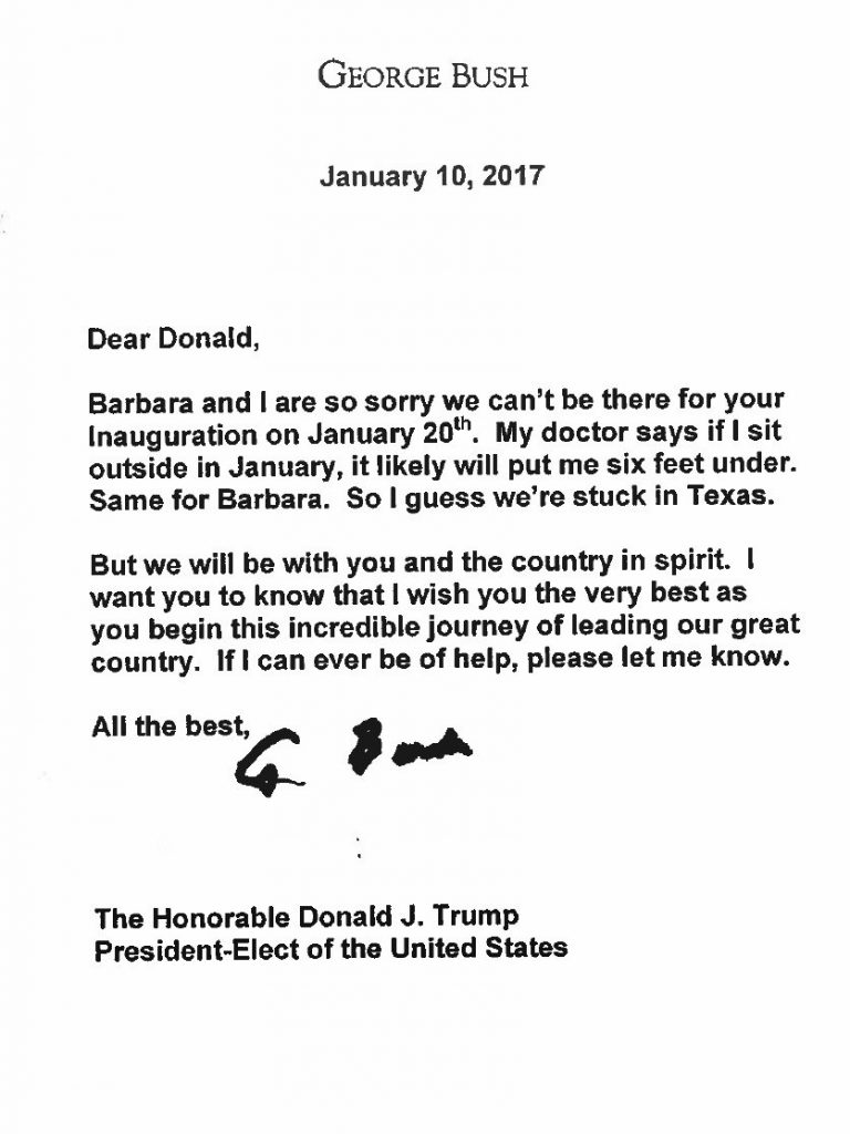 George H.W. Bush Pens Apology Letter to Donald Trump: Read It Here ...