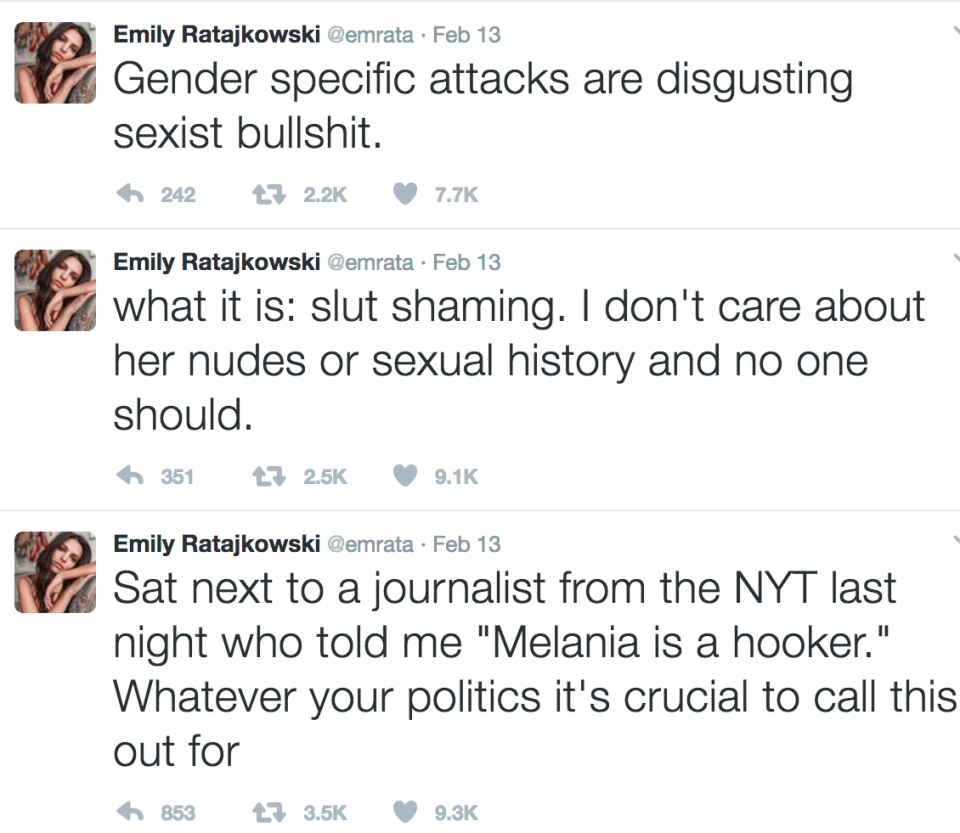 Emily Ratajkowski: Melania Trump is NOT a Hooker! - The Hollywood Gossip