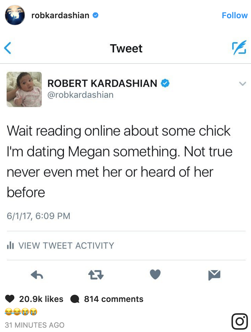 rob tweet - The Hollywood Gossip