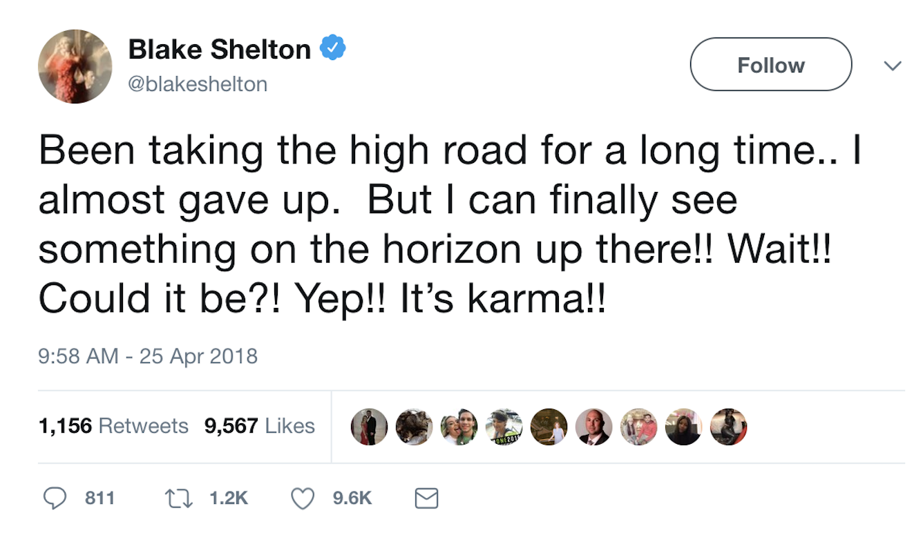 Blake Shelton tweet - The Hollywood Gossip