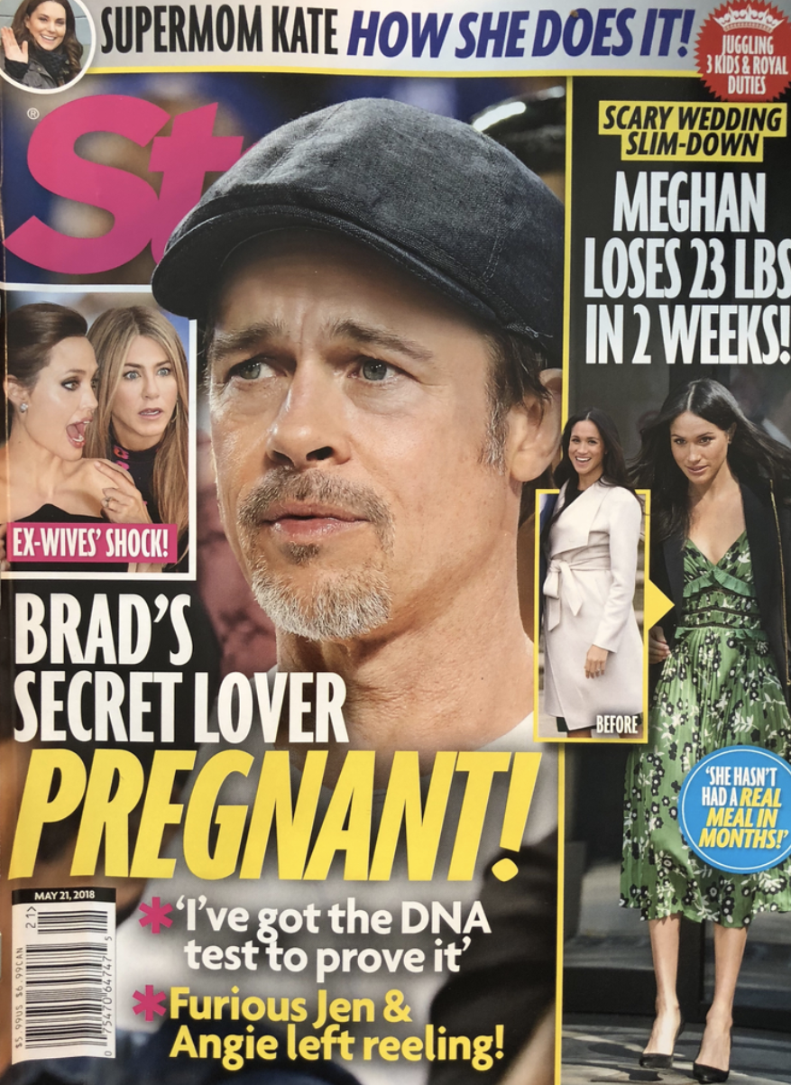 Brad Pitt Tabloid Cover Story - The Hollywood Gossip