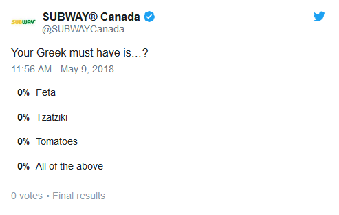 Subway Fail: No One Votes in Saddest Twitter Poll of All Time - The ...