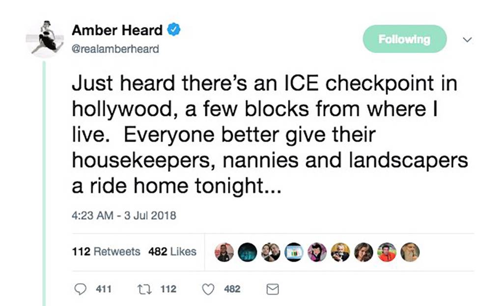 Amber Heard tweet - The Hollywood Gossip