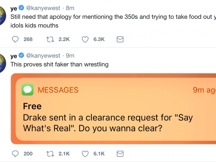 Kanye Drake Tweets - The Hollywood Gossip