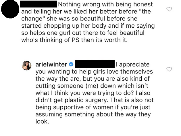 Ariel Winter claps back January 2019 - The Hollywood Gossip